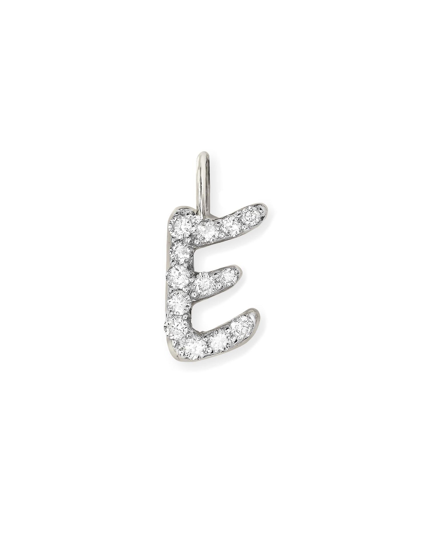 diamond letter e charm