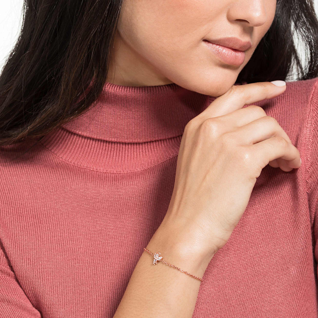 MAGIC BRACELET ANGEL WHITE ROSE GOLD TONE PLATED